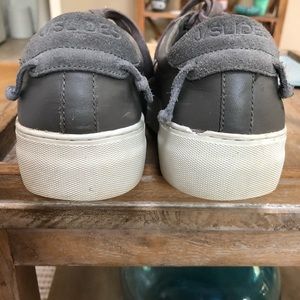 J Slides | Shoes | J Slide Gray Leather Platform Sneaker | Poshmark